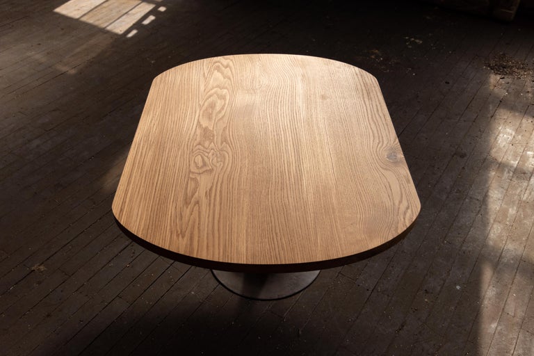 Pedestal Dining Table White Oak on Cast Iron Amicalola Base by Alabama ...