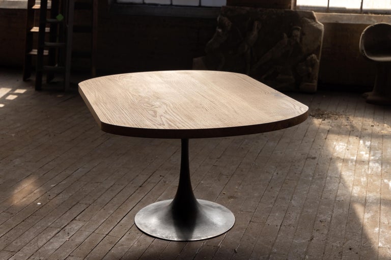 Pedestal Dining Table White Oak on Cast Iron Amicalola Base by Alabama ...