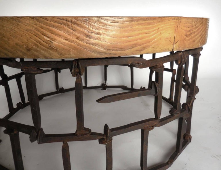 Round Rail Road Spike Table For Sale at 1stDibs