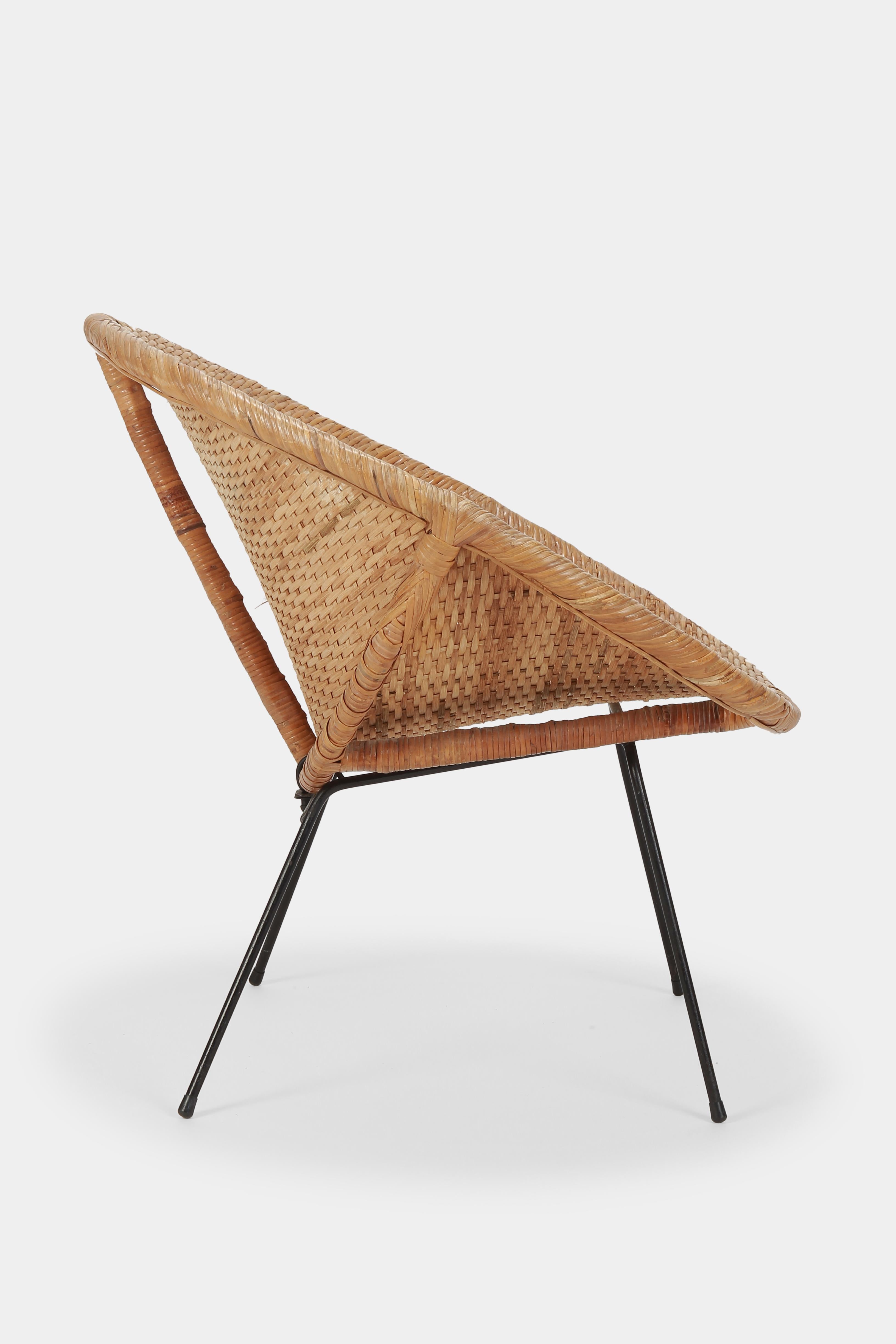 Round Rattan Circle Chair, 1950s at 1stDibs | round circle chair ...