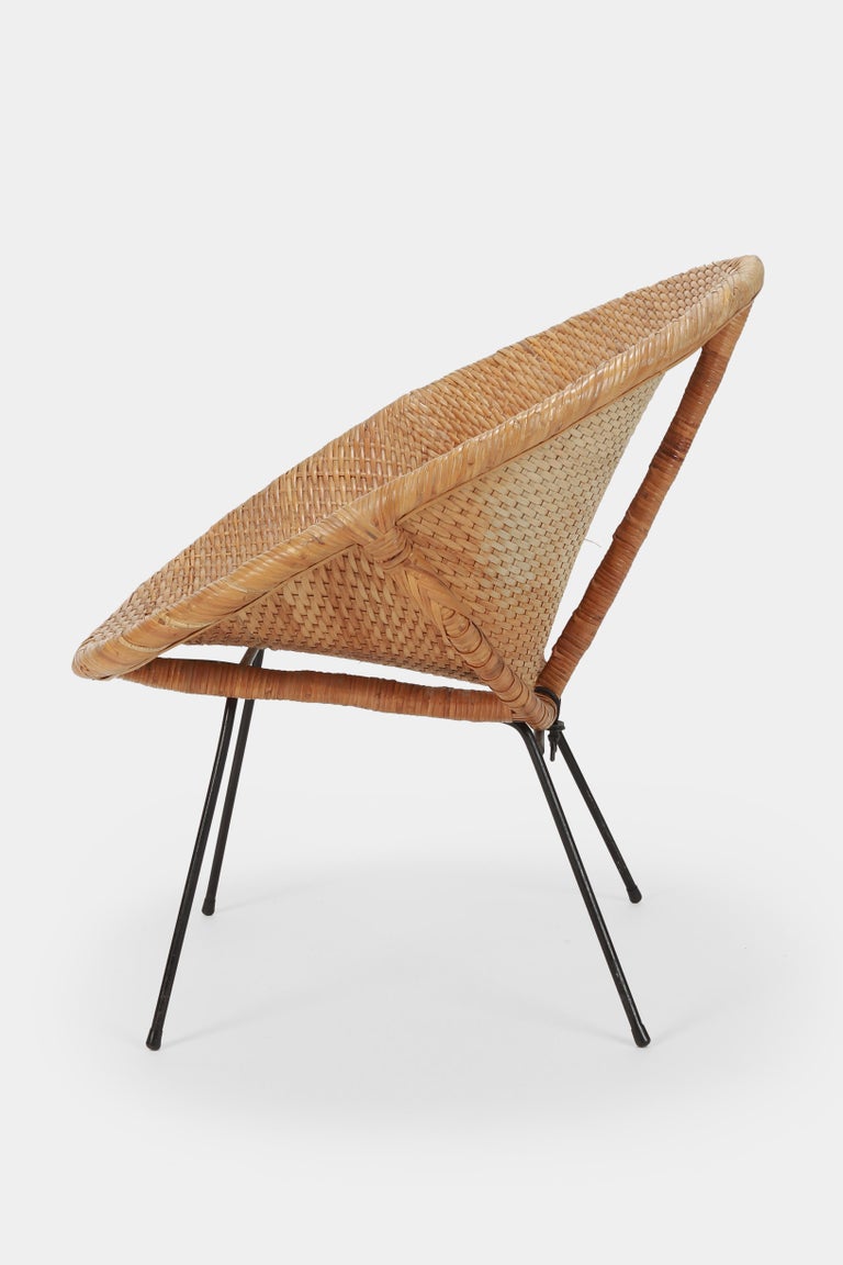 Round Rattan Circle Chair, 1950s at 1stDibs | round circle chair ...