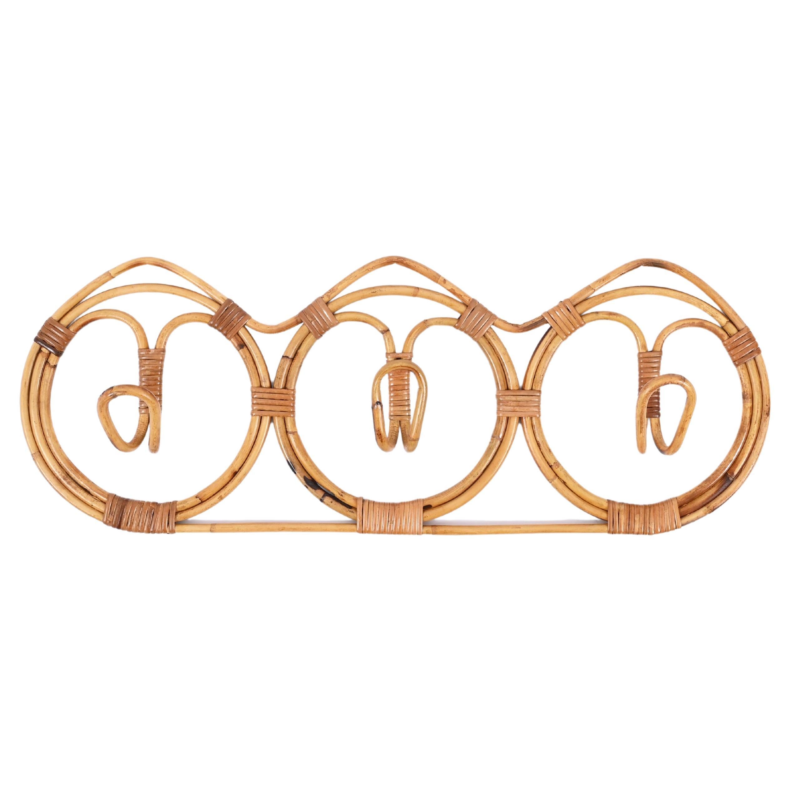 Round Rattan, Wicker Coat Rack, Albini and Franca Helg for Bonacina ...