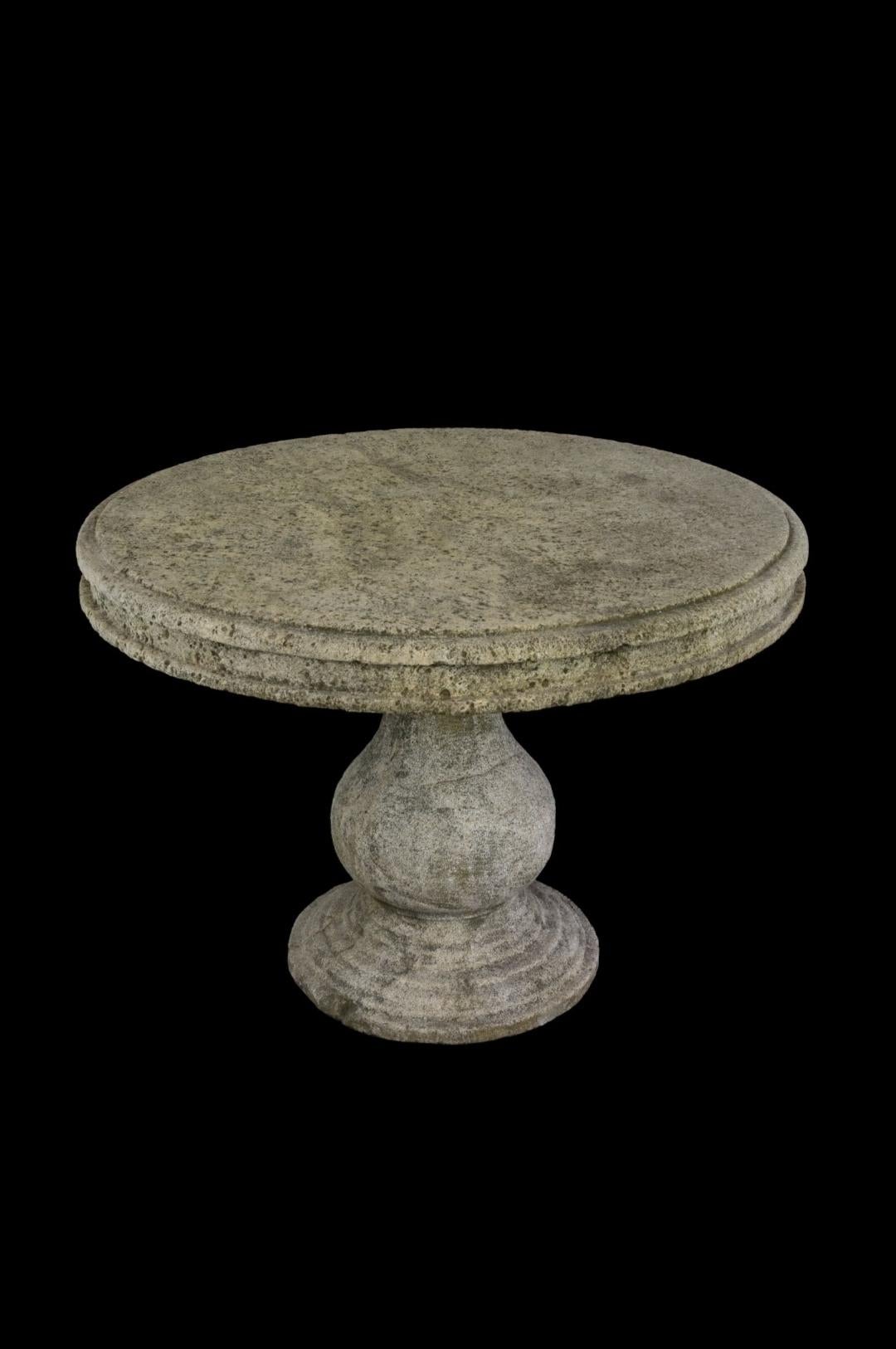 Round Reclaimed Antique Old Stone Table For Sale at 1stDibs
