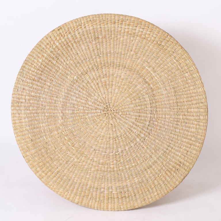 Round Reed Wrapped Ghost Drapery Coffee Table from the FS Flores ...