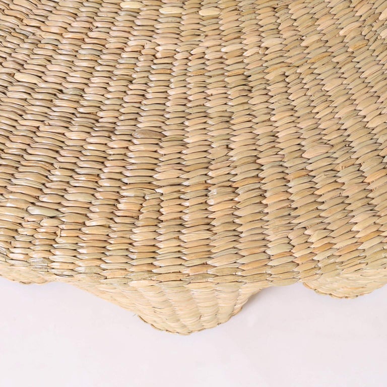 Round Reed Wrapped Ghost Drapery Coffee Table from the FS Flores ...