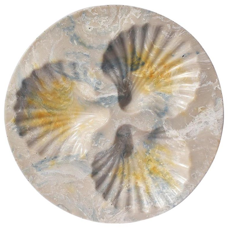 Round Resin Stone Seashell Decorative Dish For Sale at 1stDibs ...