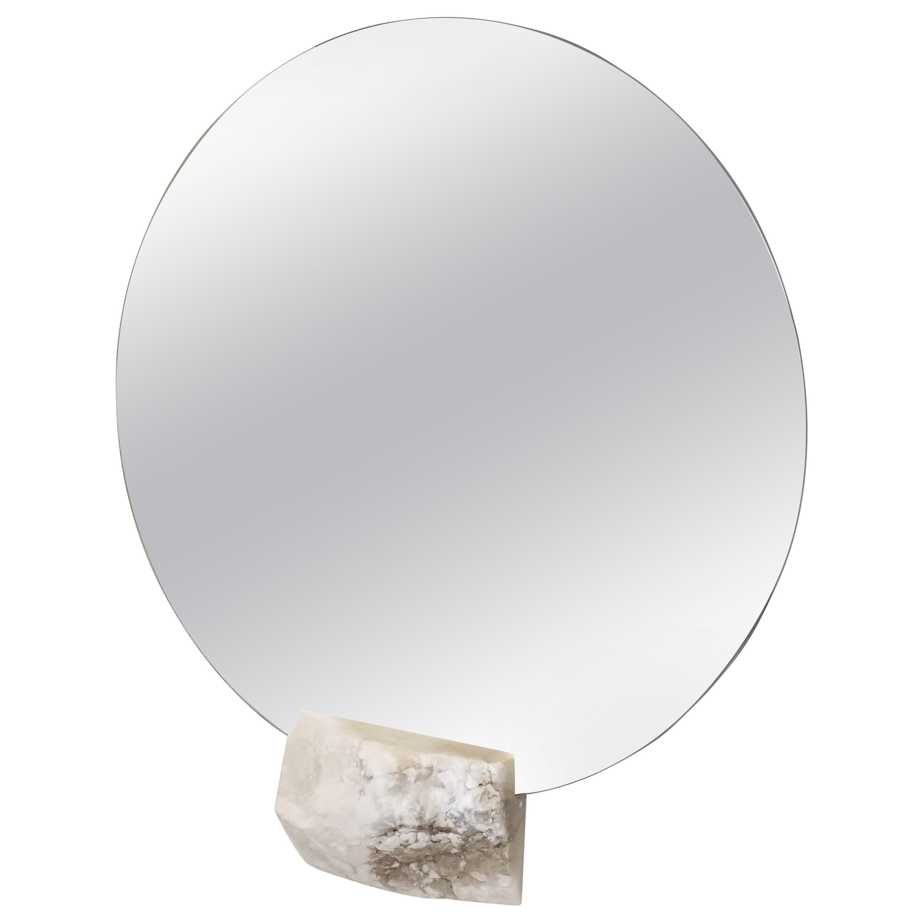 Modern XI Mirror in Alabaster, Steel Walnut and Leather by Ordinal ...