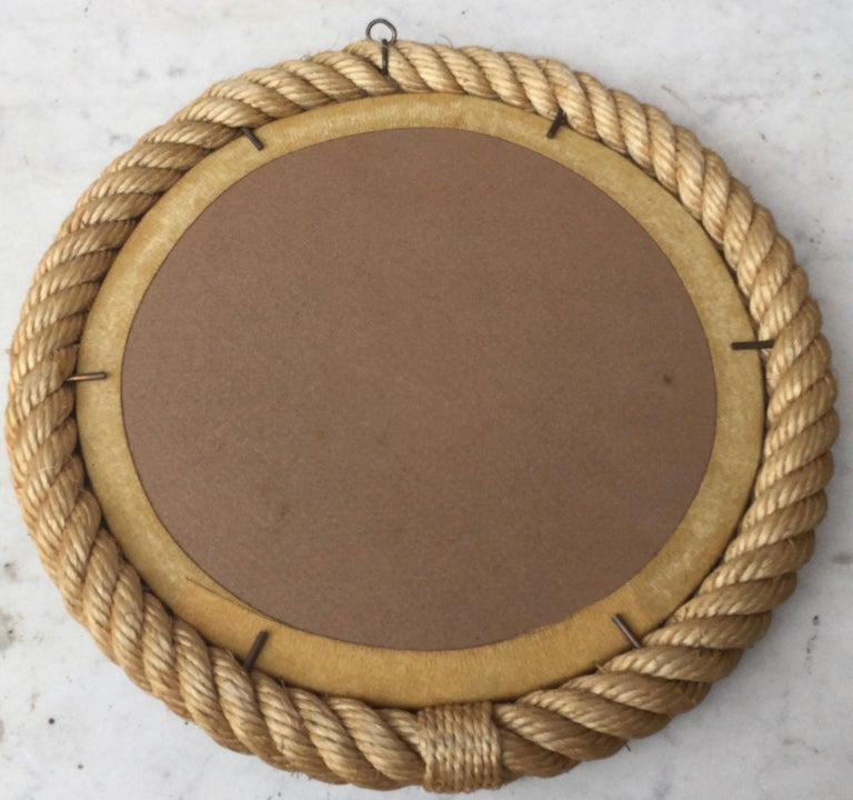 Round Rope Mirror Audoux Minet, circa 1960 at 1stDibs