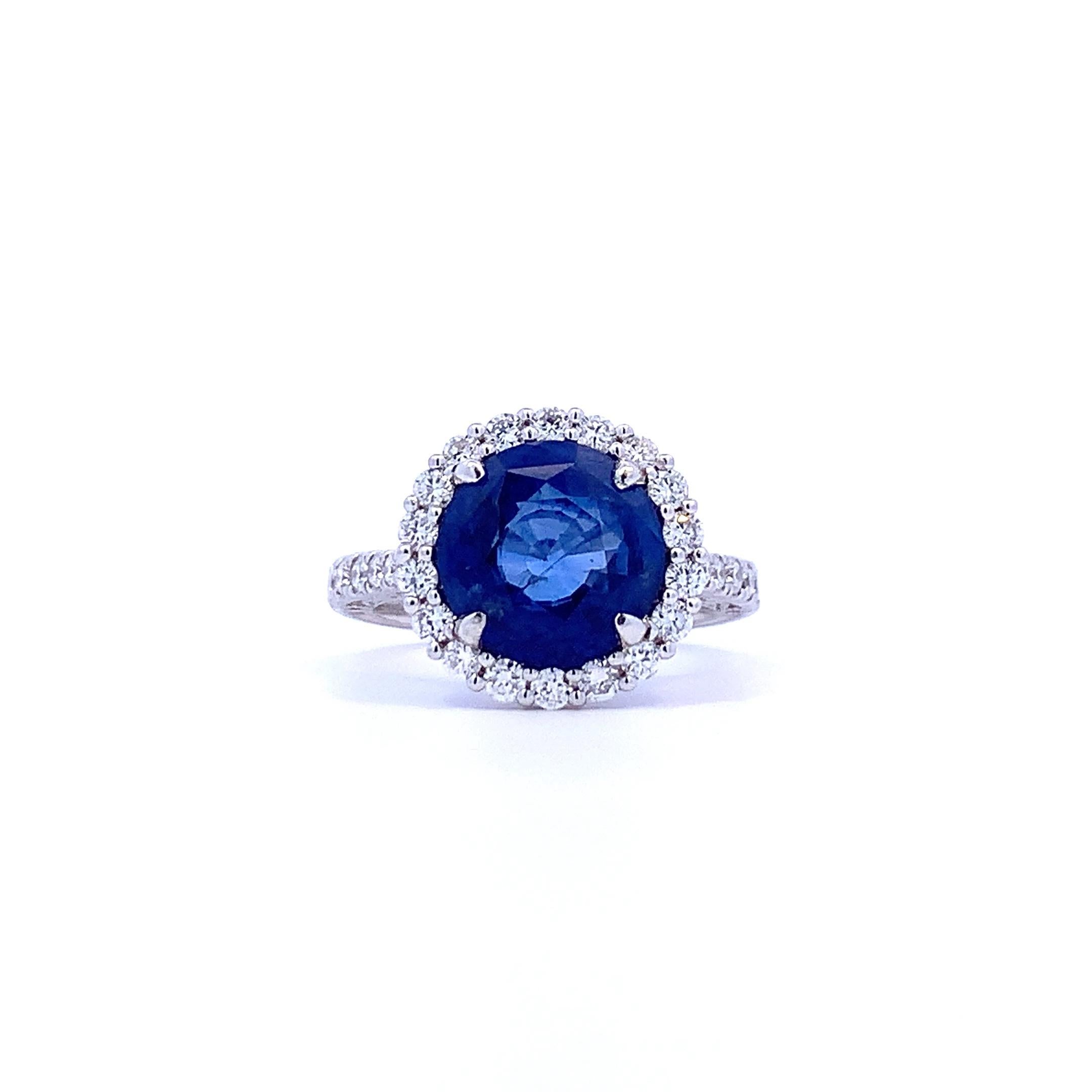 Round Sapphire Ring 'Ref #17684' GIA Certified For Sale at 1stDibs