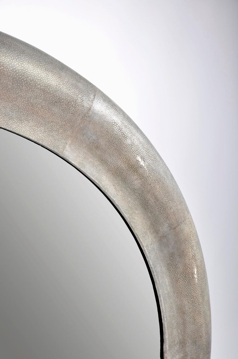 Round Shagreen Mirror by Ginger Brown For Sale at 1stDibs