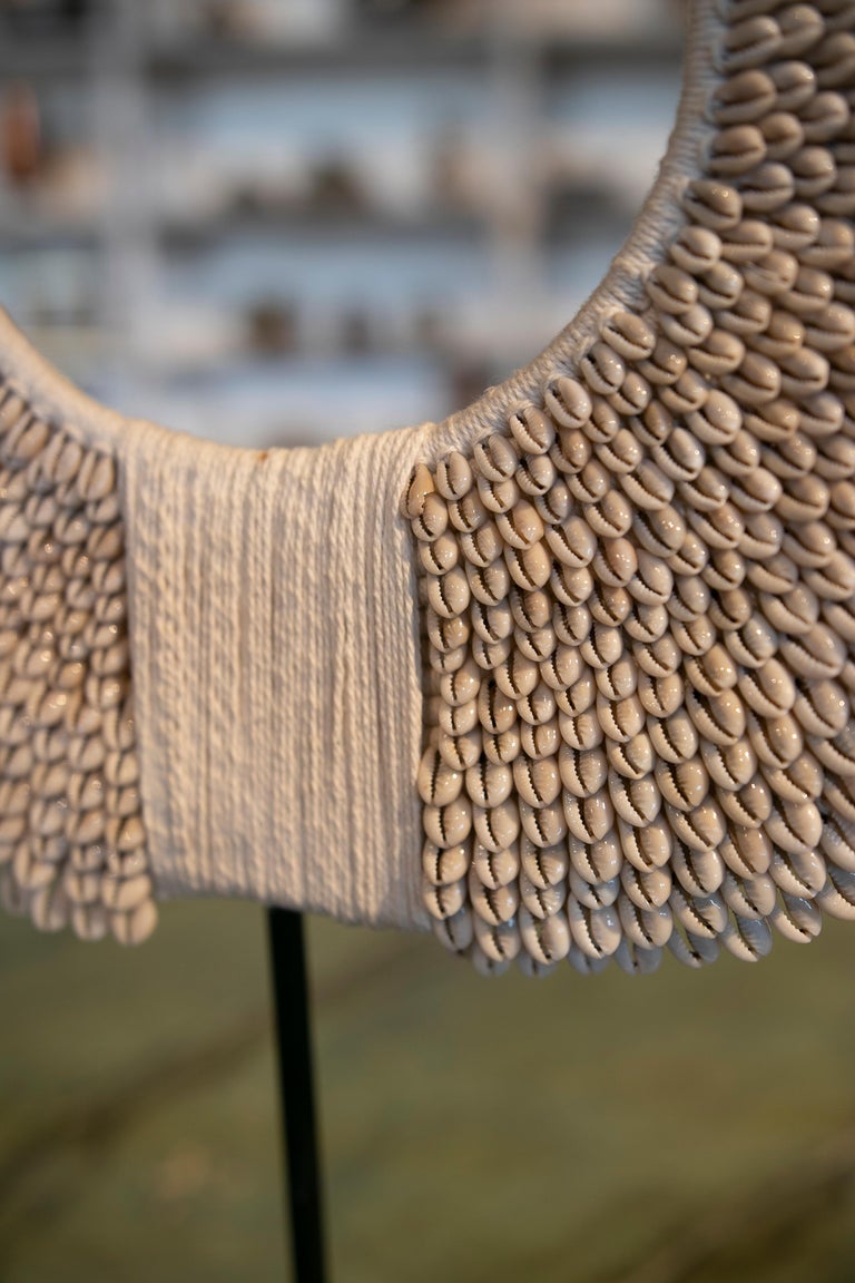 Round Shell Necklace Sculpture with Iron Support For Sale at 1stDibs