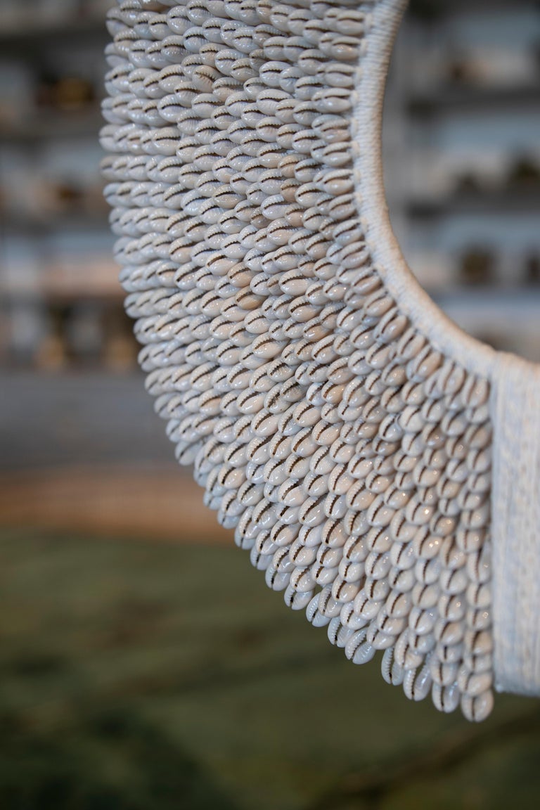 Round Shell Necklace Sculpture with Iron Support For Sale at 1stDibs