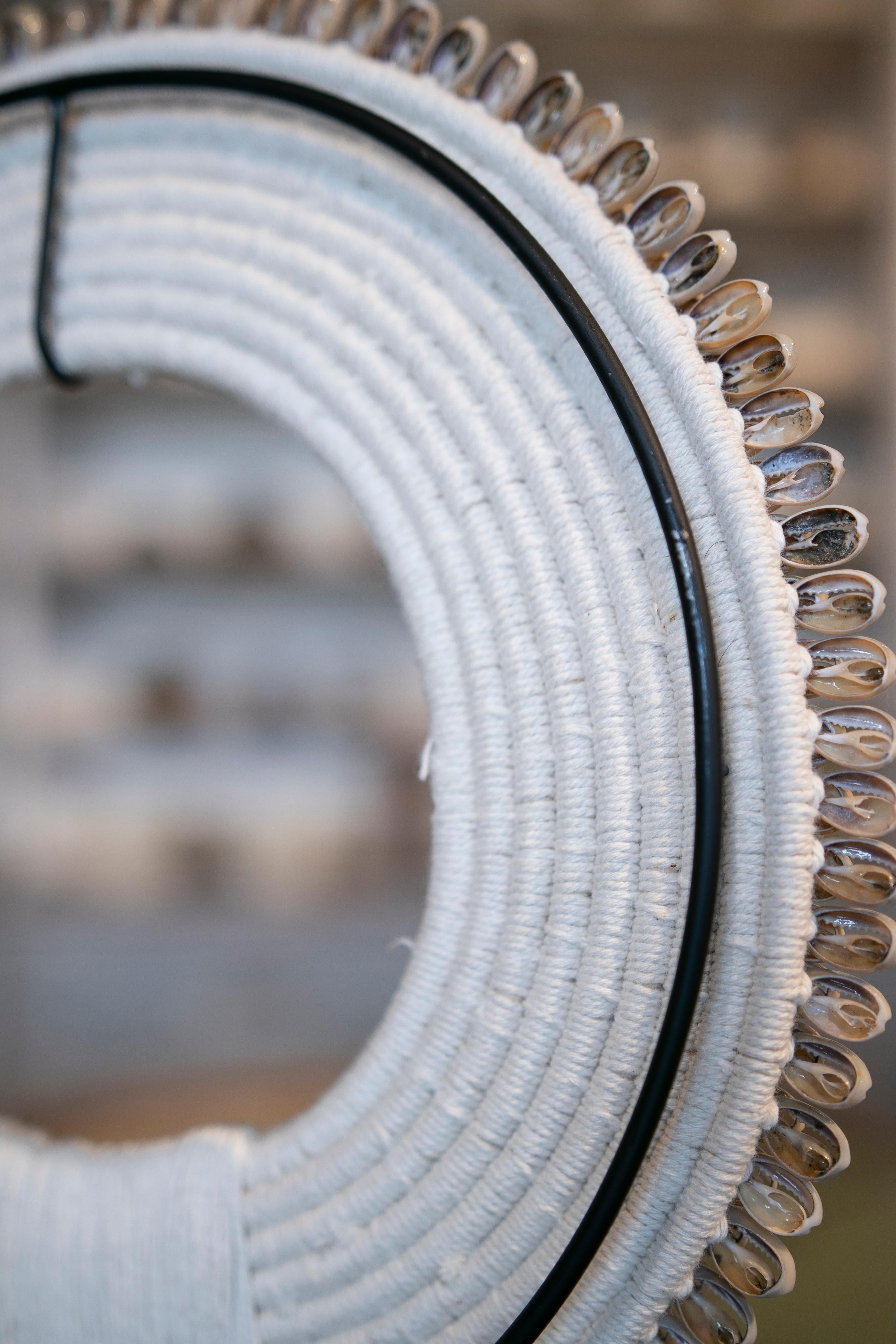 Round Shell Necklace Sculpture with Iron Support For Sale at 1stDibs