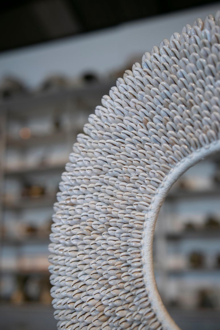 Round Shell Necklace Sculpture with Iron Support For Sale at 1stDibs