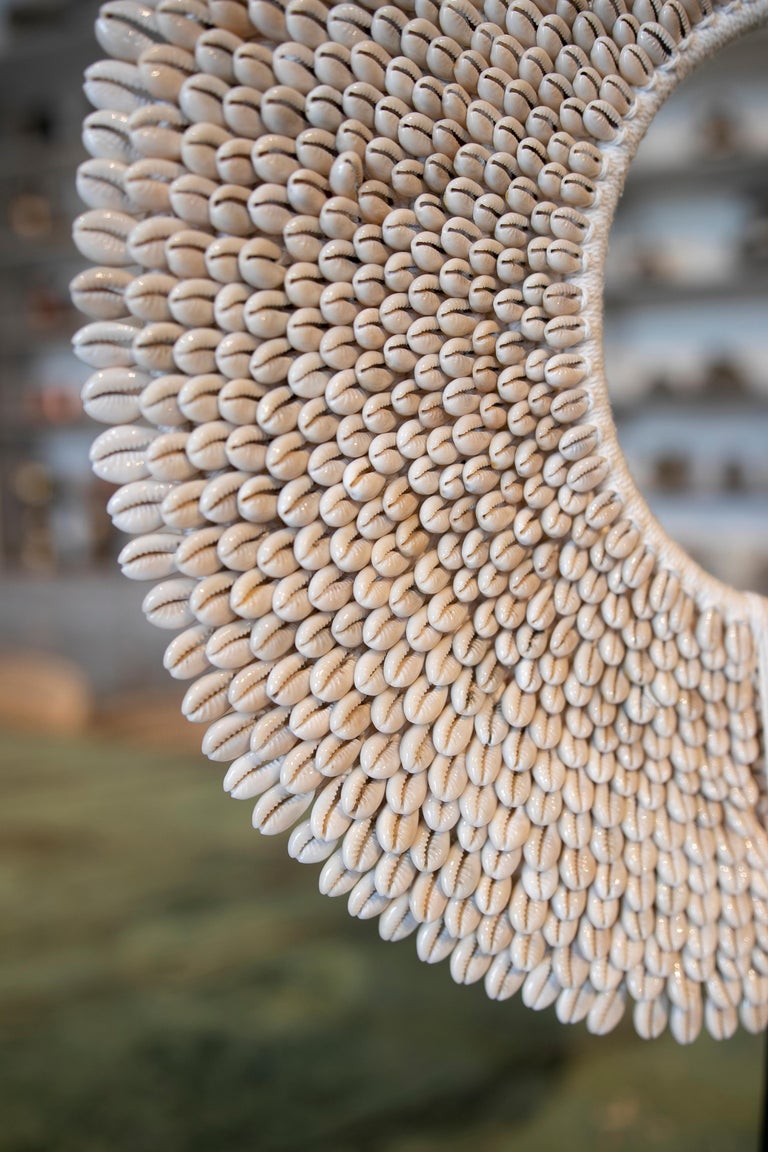 Round Shell Necklace Sculpture with Iron Support For Sale at 1stDibs