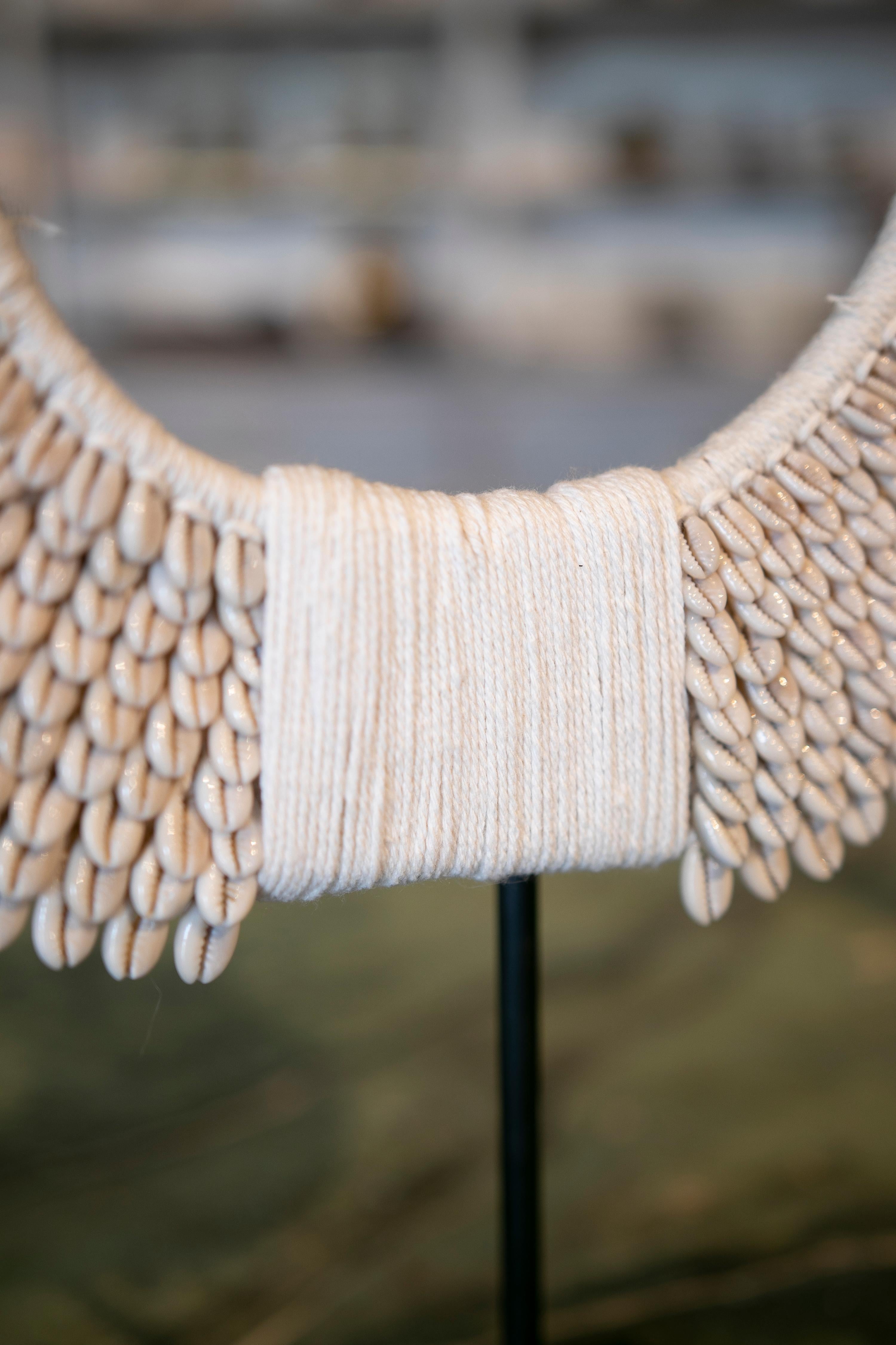 Round Shell Necklace Sculpture with Iron Support For Sale at 1stDibs