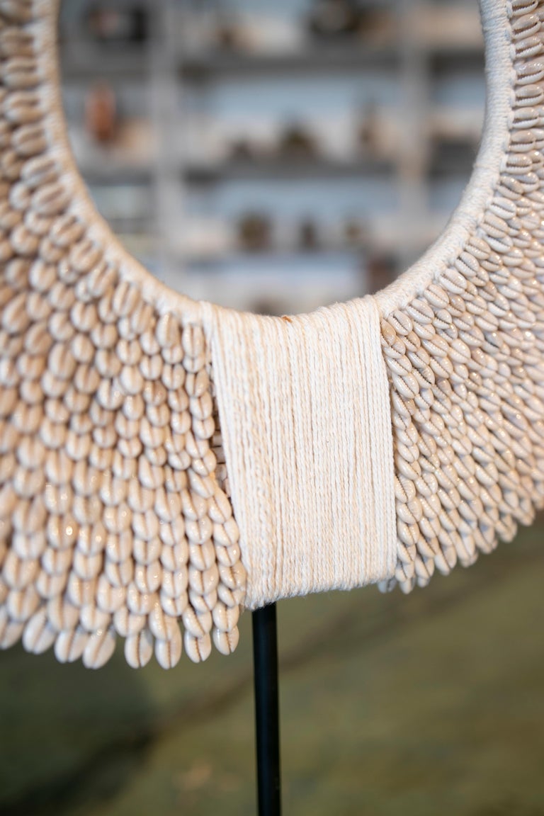 Round Shell Necklace Sculpture with Iron Support For Sale at 1stDibs