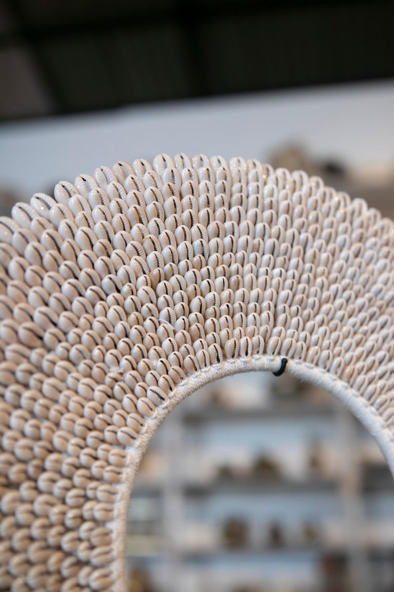 Round Shell Necklace Sculpture with Iron Support For Sale at 1stDibs