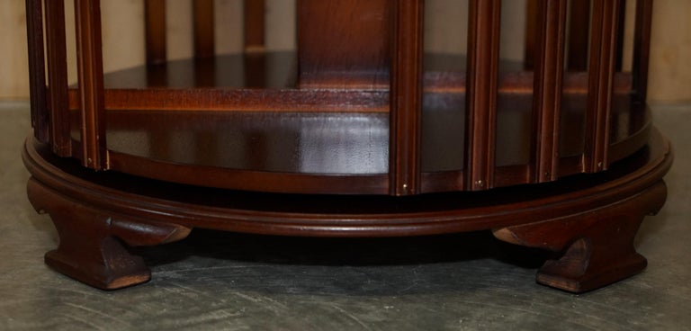 ROUND SHERATON REVIVAL SATINWOOD HARDWOOD REVOLVING BOOKCASE SiDE END ...