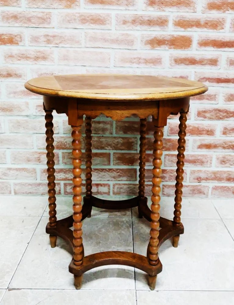 Round Side Table Bobbin Turned Legs, Late 19th Century at 1stDibs
