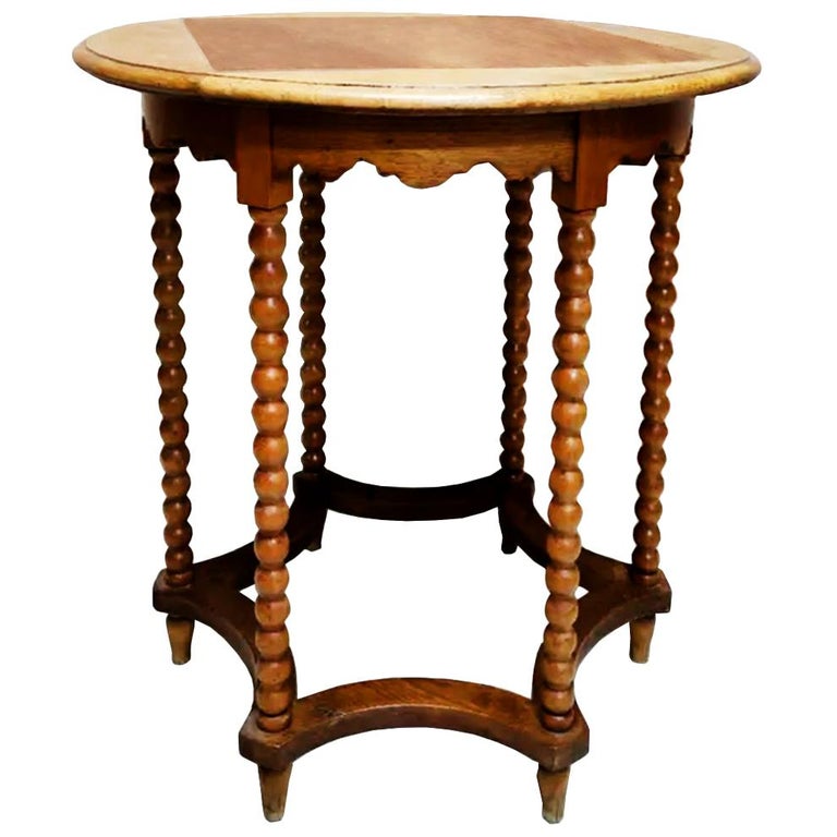 Round Side Table Bobbin Turned Legs, Late 19th Century at 1stDibs