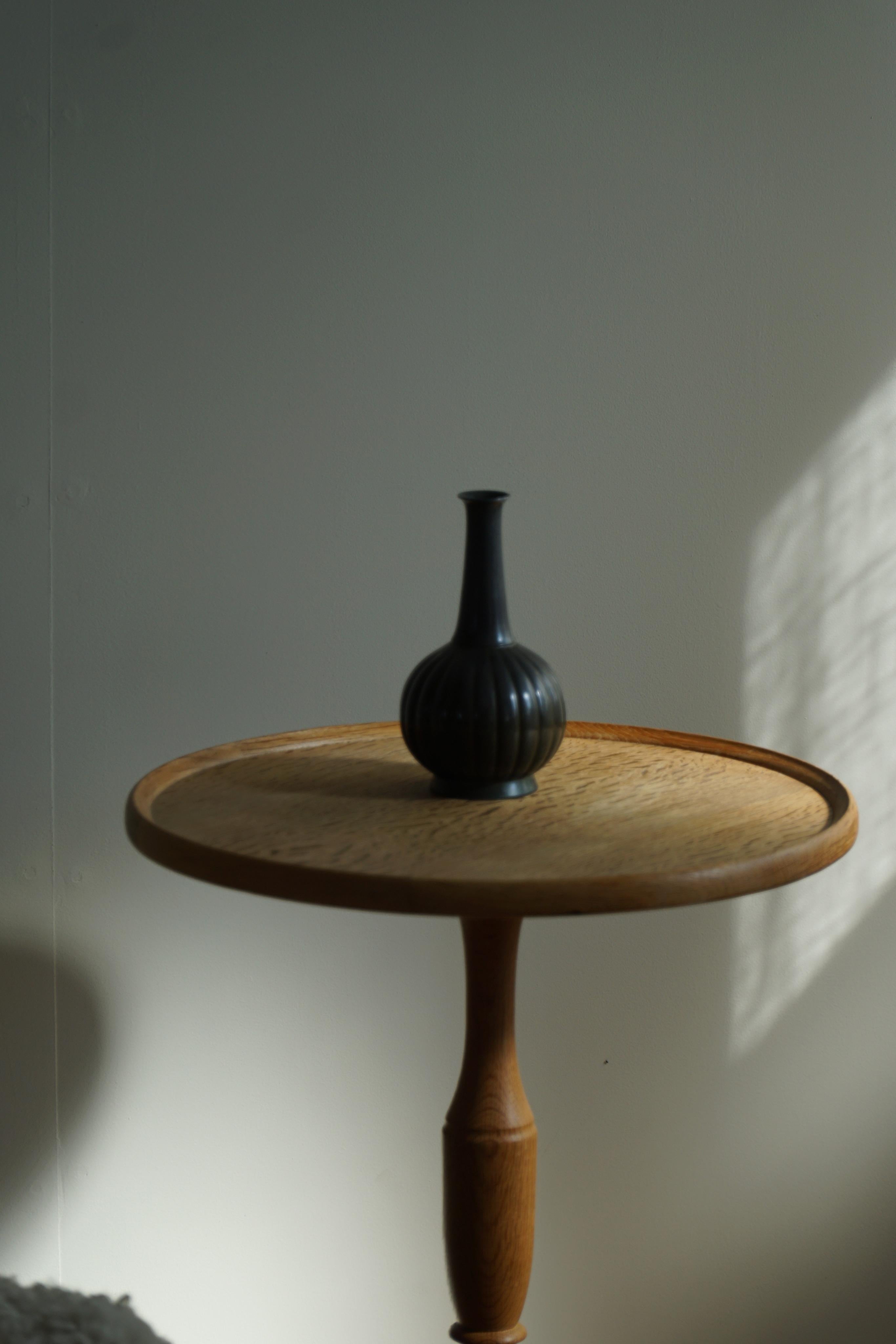 Round Side Table in Solid Oak, Anton Kildeberg, Midcentury, Model 210 ...