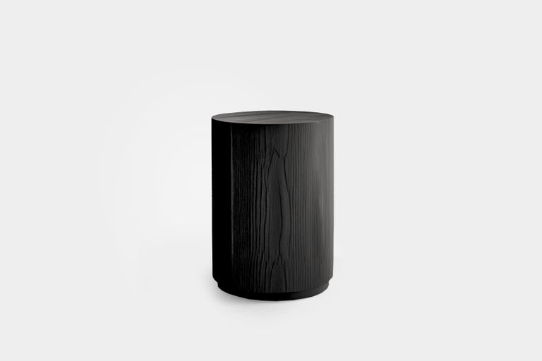 Round Side Table Made of Black Tinted Wood Veneer by Nono Furniture For ...