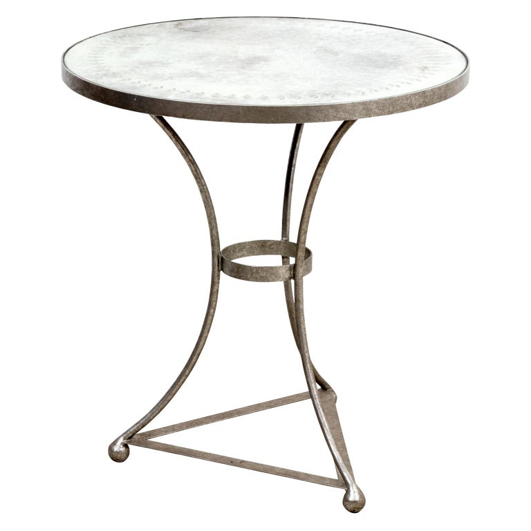Round Side Table with Silver Gilt at 1stDibs