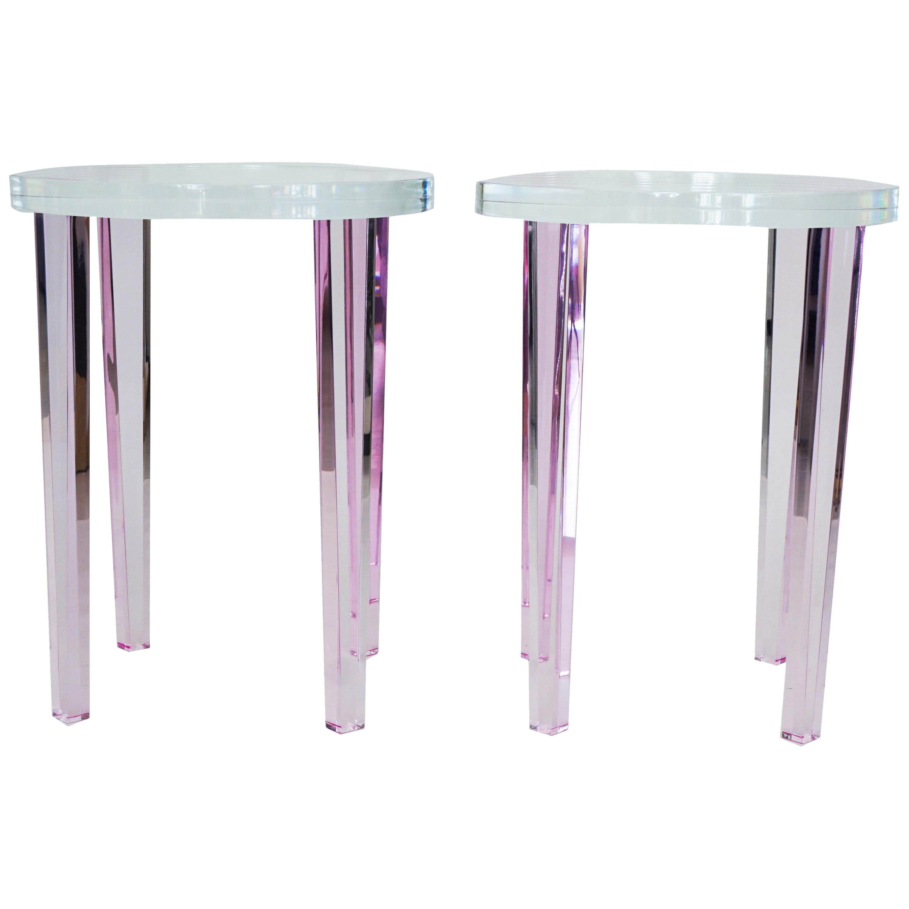 Pink Lucite Side Table - 5 For Sale on 1stDibs | pink lucite table