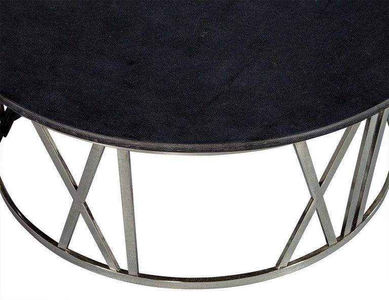 Round Stone Top Cocktail Table at 1stDibs