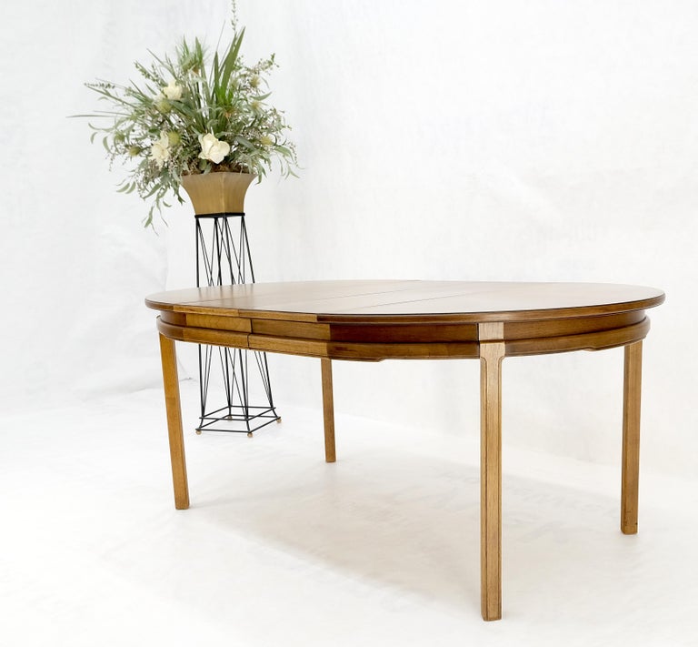 Round Sunburst Pattern Mid-Century Modern Dining Table with Two Leaves ...