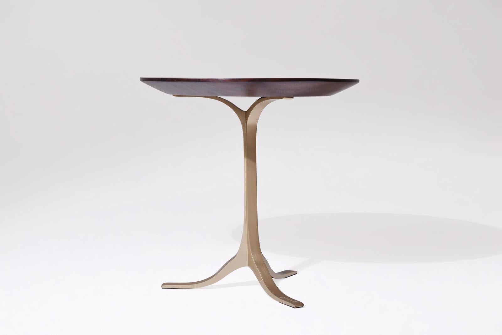 Round Table, Reclaimed Hardwood, Sand Cast Brass Base by P. Tendercool ...