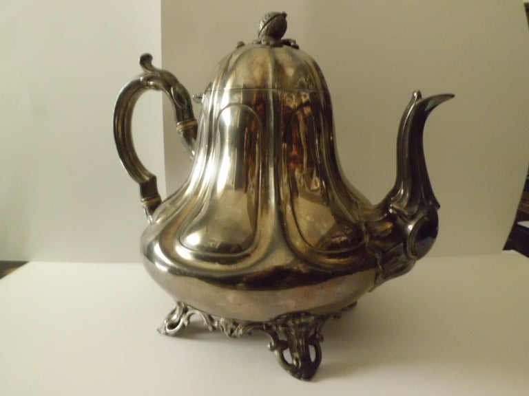 Round Teapot with Feet 1853 Sheffield Rogers Broadhead and Co. For Sale ...