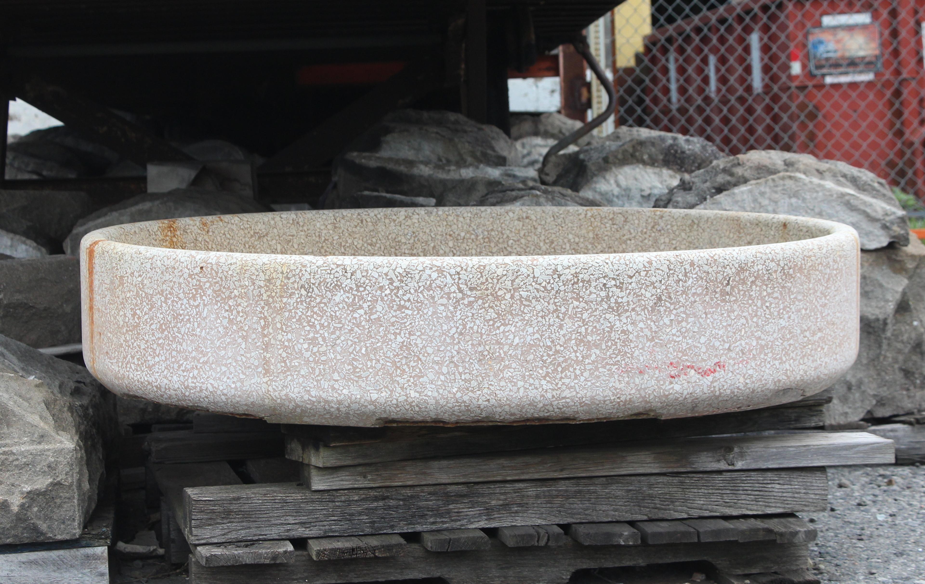 Round Terrazzo Gang Wash Basin Sink Fountain Industrial Northeast ...