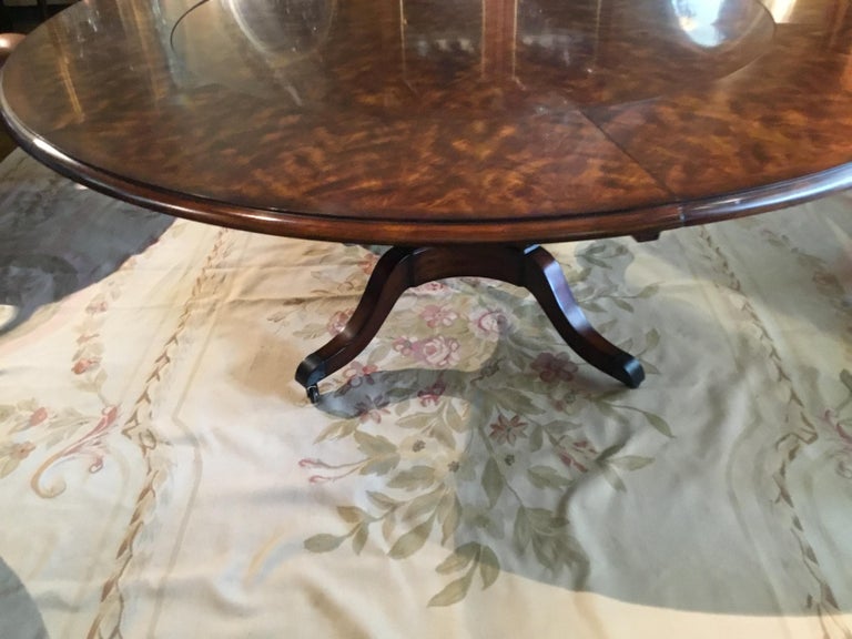 Round Theodore Alexander Dining Table in Mahogany Flame Veneers Regency ...