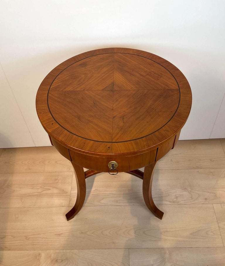 Round Three-Legged Biedermeier Side Table, Walnut, South Germany, circa ...