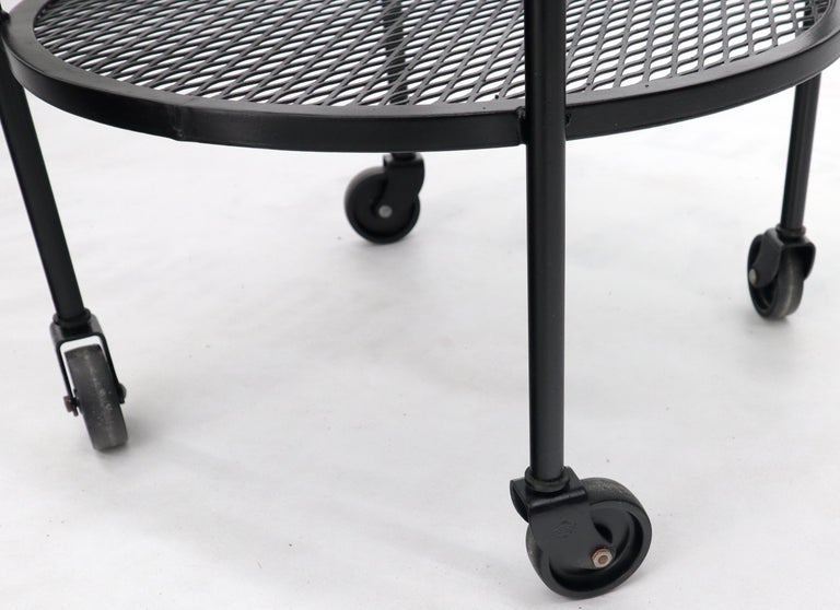 Round Three Tier Perforated and Wrought Iron Metal Serving Cart Tray ...