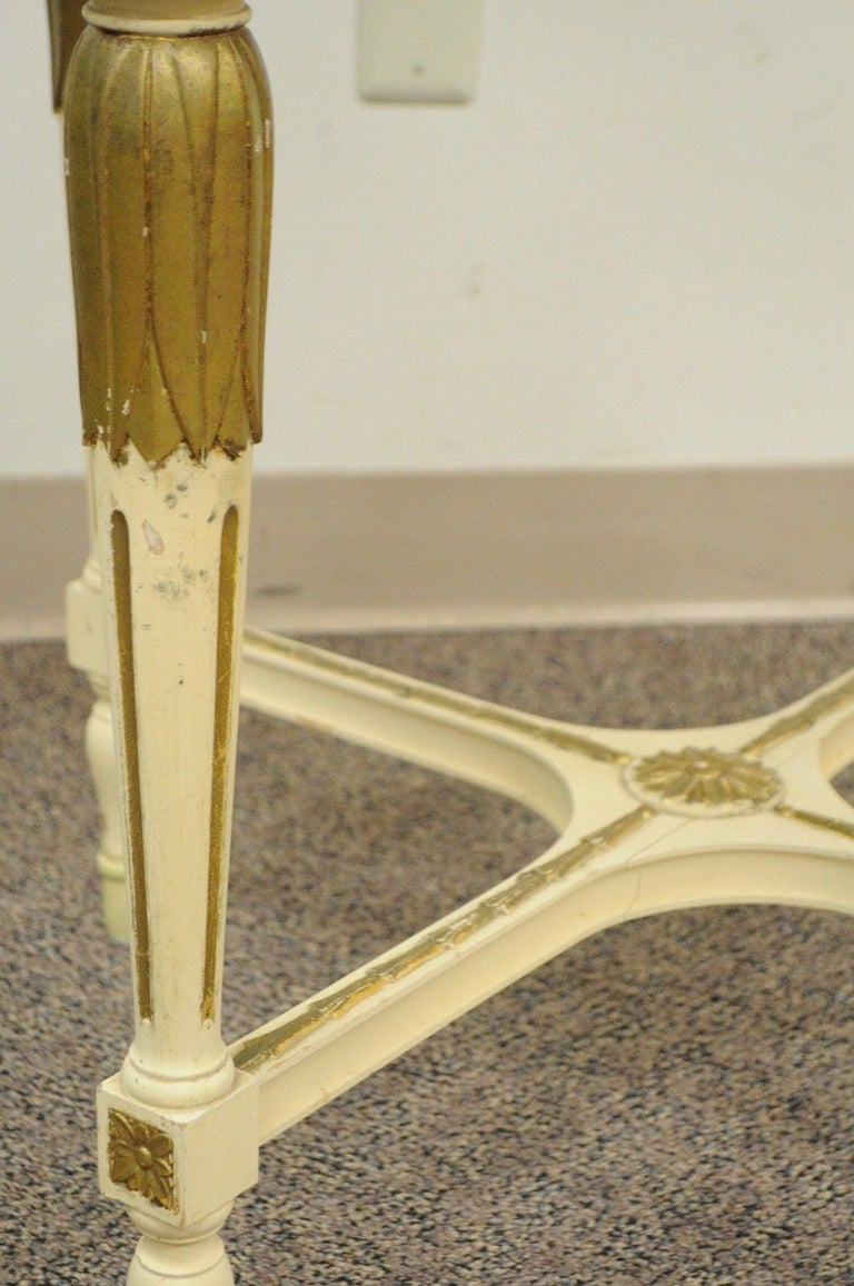 Round Vintage French Louis XVI Marble Granite Top Bouillotte Lamp Side ...