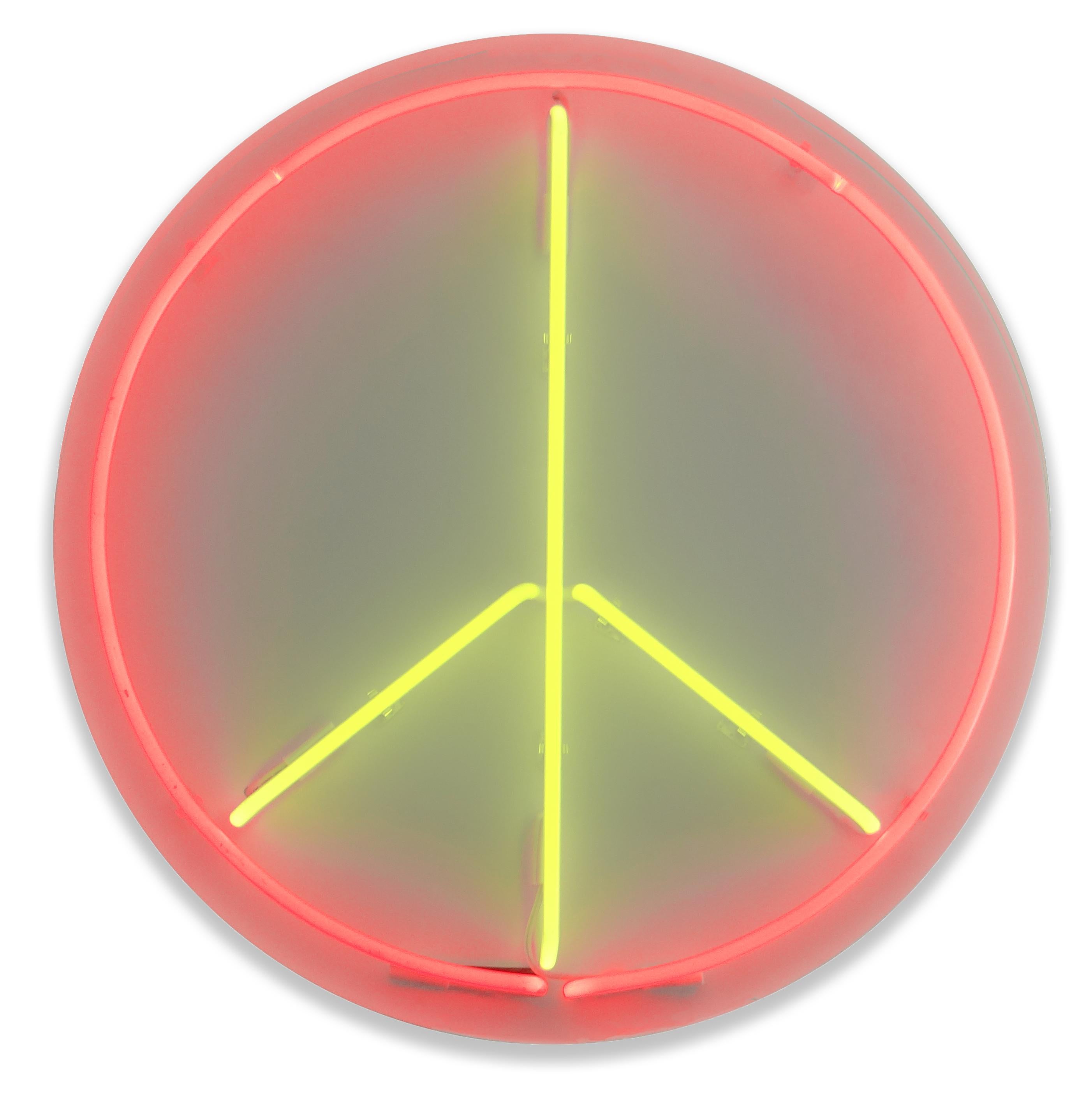 PEACE sign. Wall Neon sculpture For Sale at 1stDibs