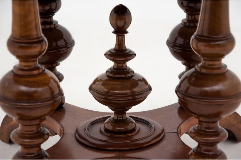 Round Walnut Table from Around 1920 at 1stDibs