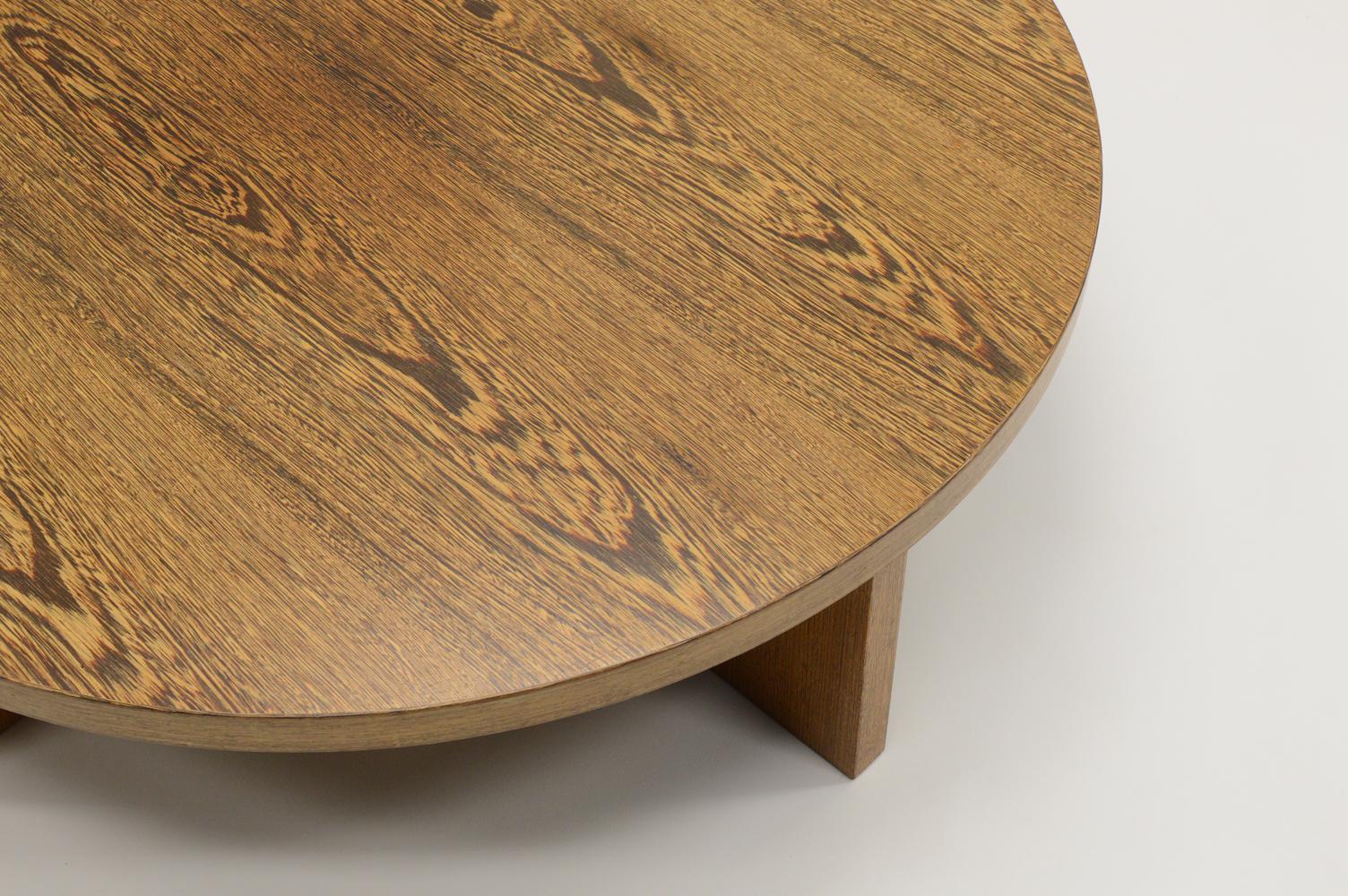 Round wengé wood coffee table, 1960s The Netherlands. For Sale at 1stDibs