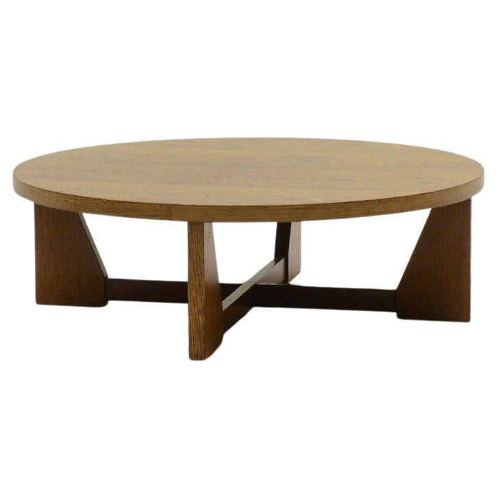 Round wengé wood coffee table, 1960s The Netherlands. For Sale at 1stDibs