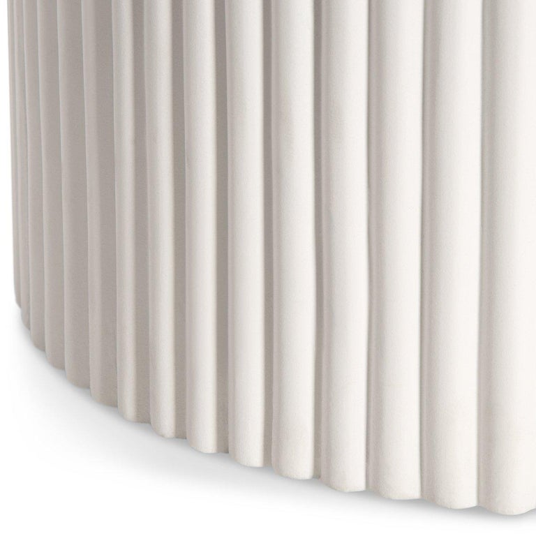 Round White Concrete Dining Table with Fluted Base at 1stDibs | fluted ...