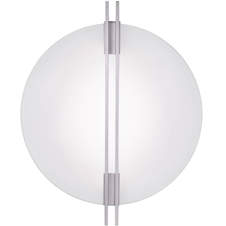 Round White Glass Wall Sconce in the Manner of Streamlined Moderne For ...