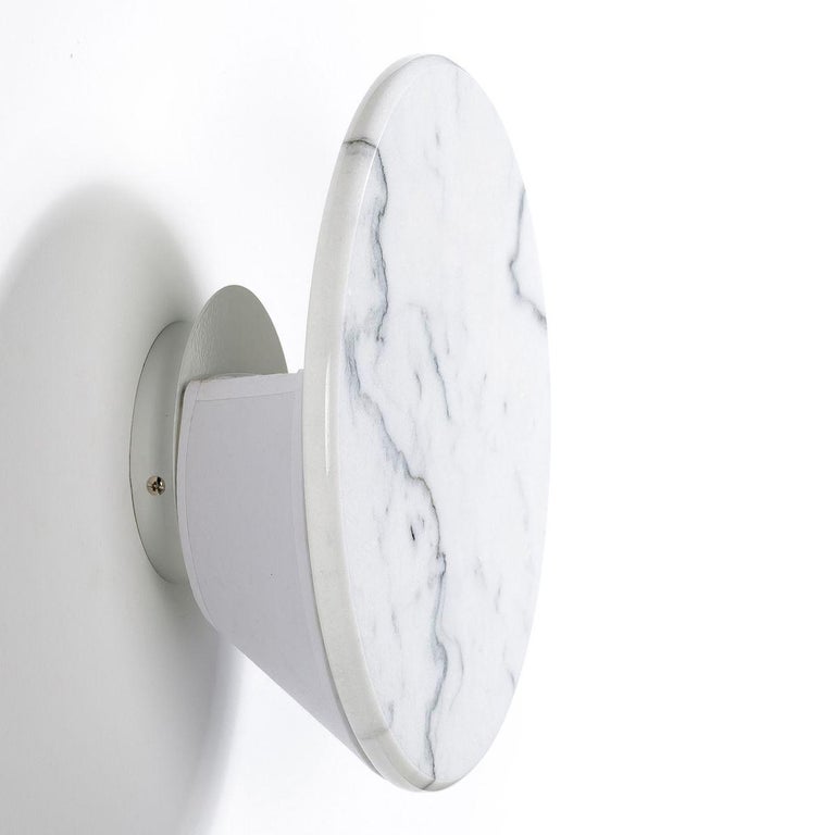Round White Marble Wall Light at 1stDibs