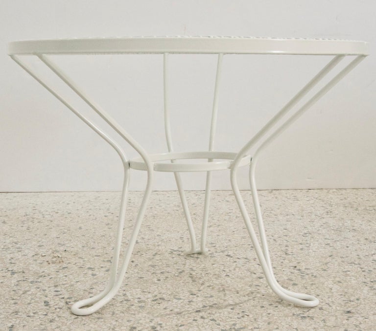 Round White Patio Side Table at 1stDibs