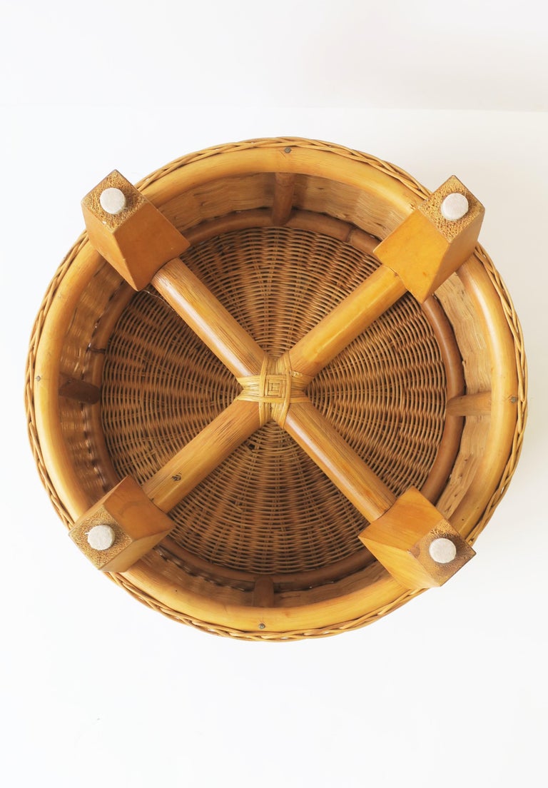 Round Wicker Stool or Ottoman at 1stDibs