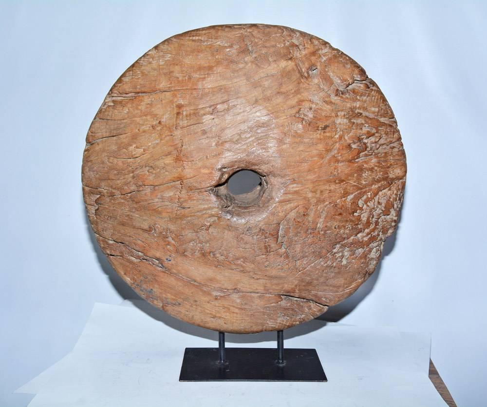 Round Wood Bi Disc Style Sculpture at 1stDibs | round sculpture, round ...