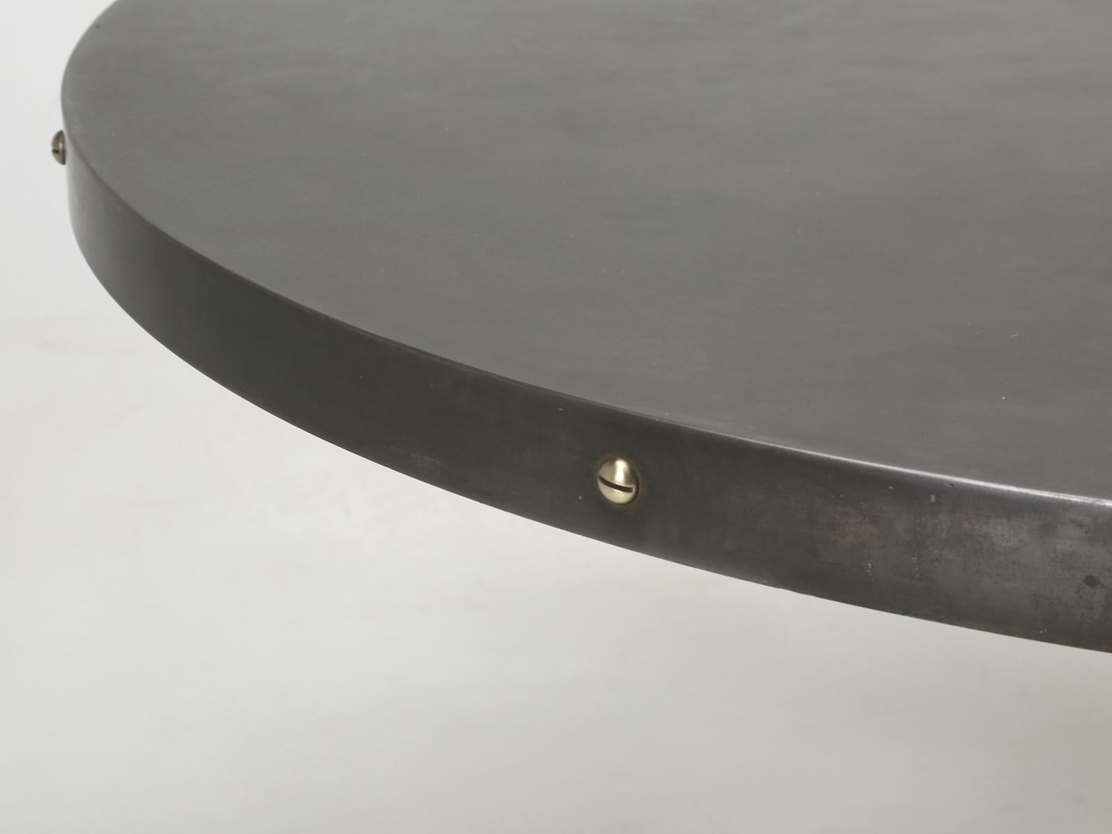 Round Zinc and Stainless Steel Dining or Kitchen Table at 1stDibs ...