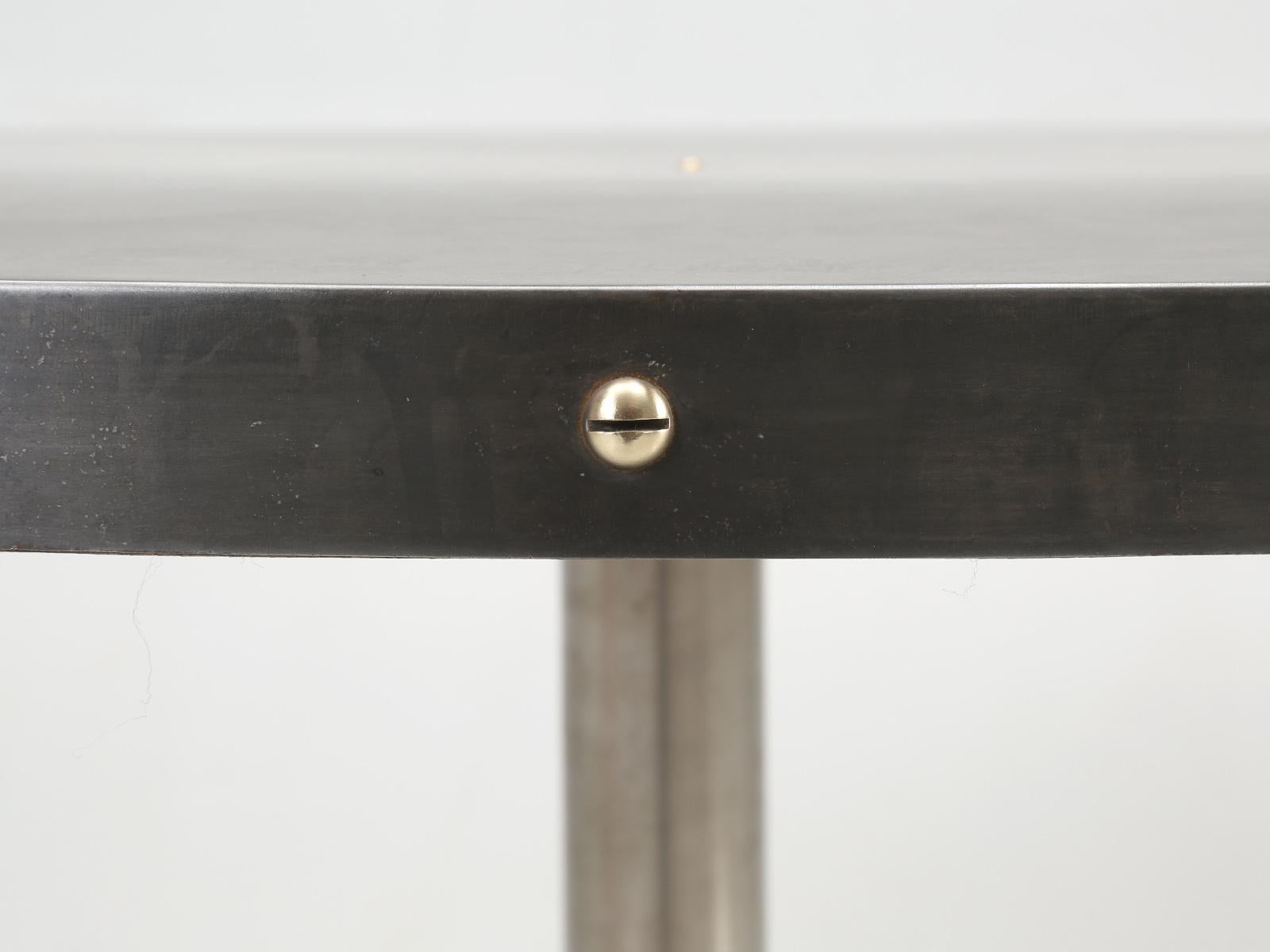 Round Zinc and Stainless Steel Dining or Kitchen Table at 1stDibs ...